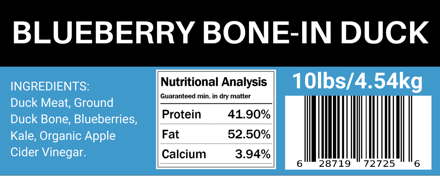 Blueberry Bone-In Duck – Simply Raw Dog Feed